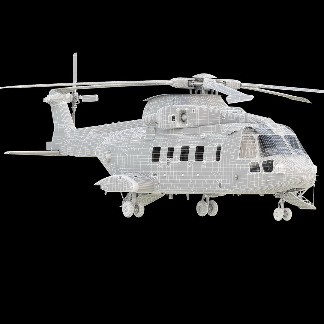 3d Agustawestland Aw101 Helicopter Model