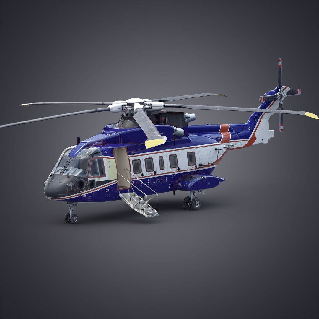 3d Agustawestland Aw101 Helicopter Model