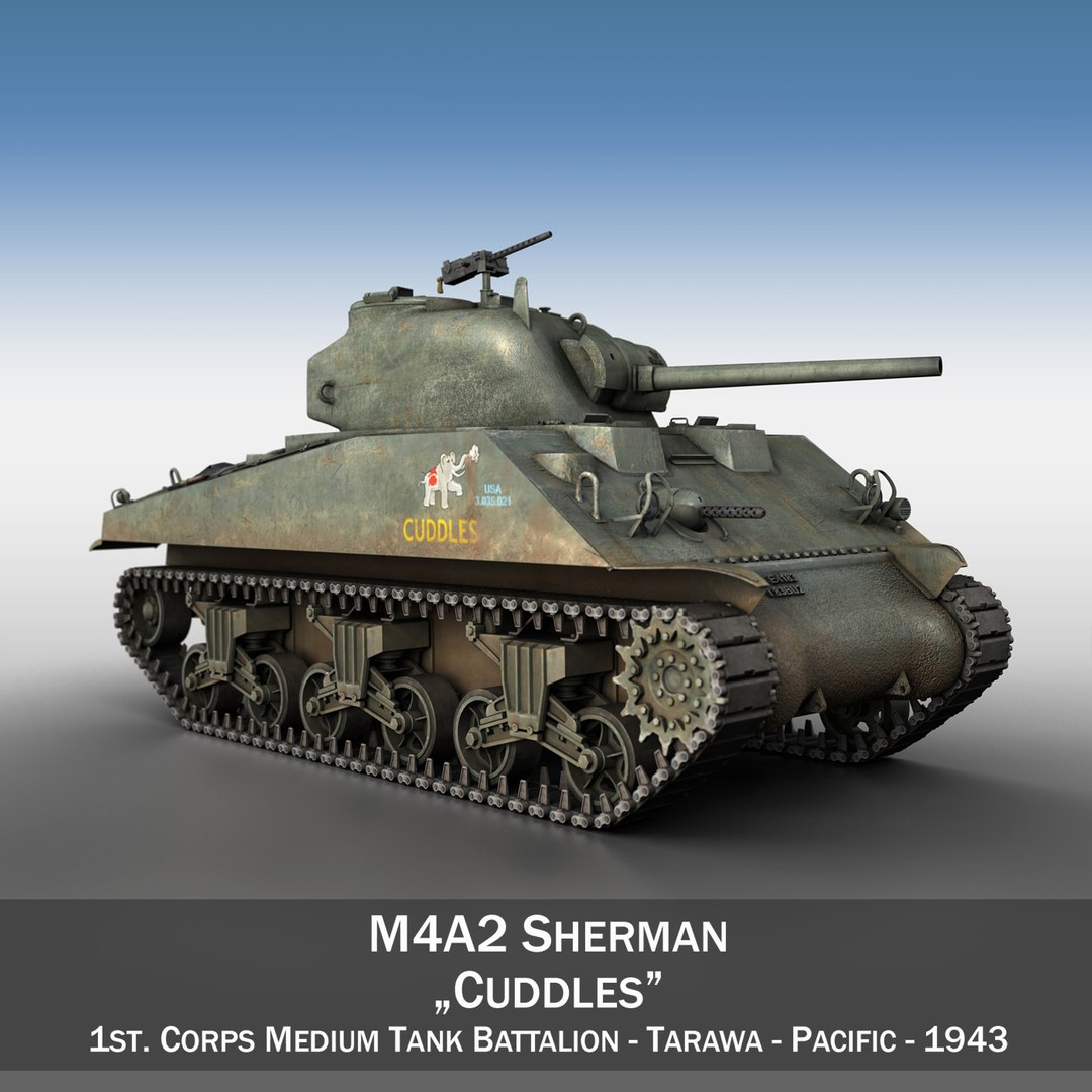 3d model m4a2 sherman - m4