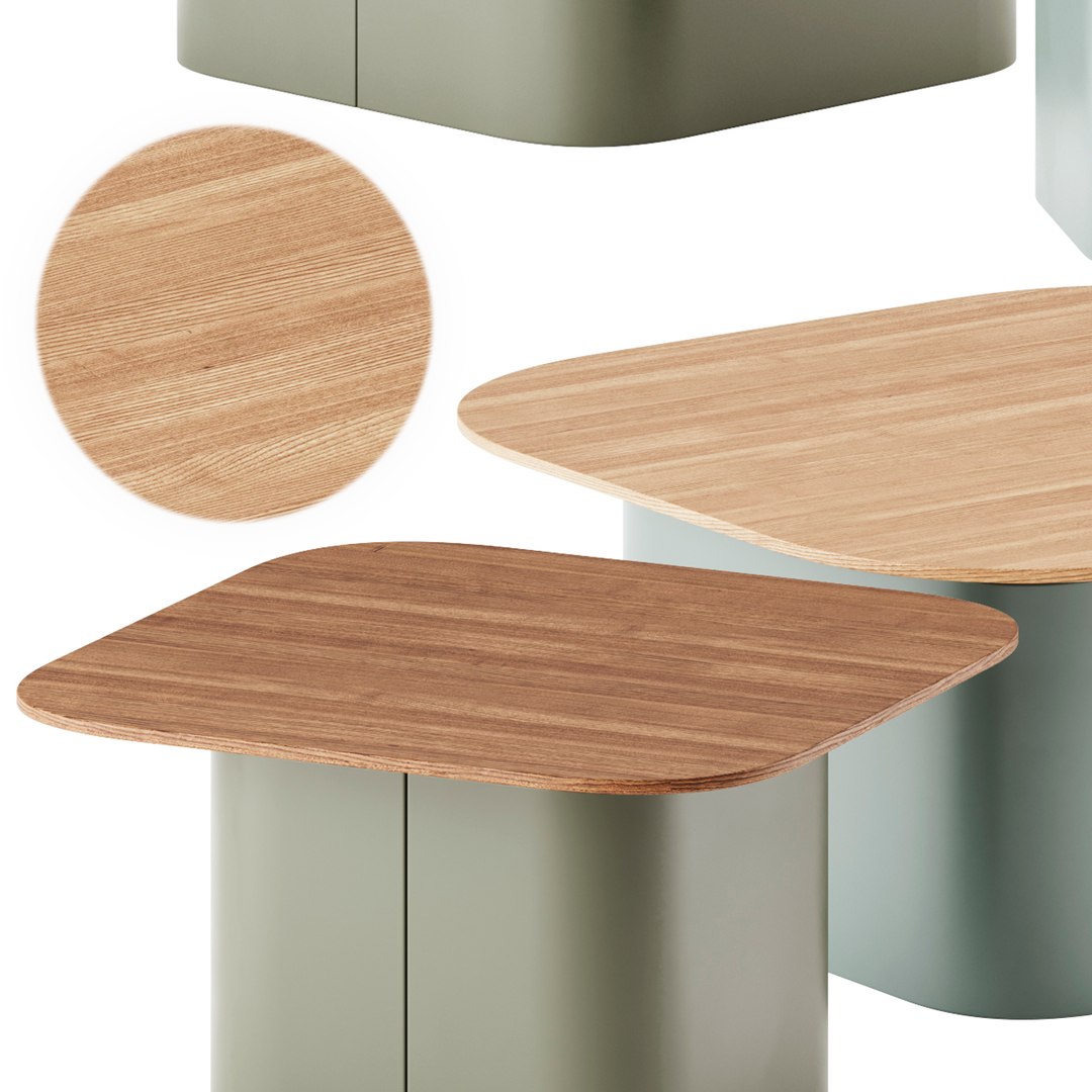 3D AFINA Wooden Coffee Tables By FREZZA - TurboSquid 2051278