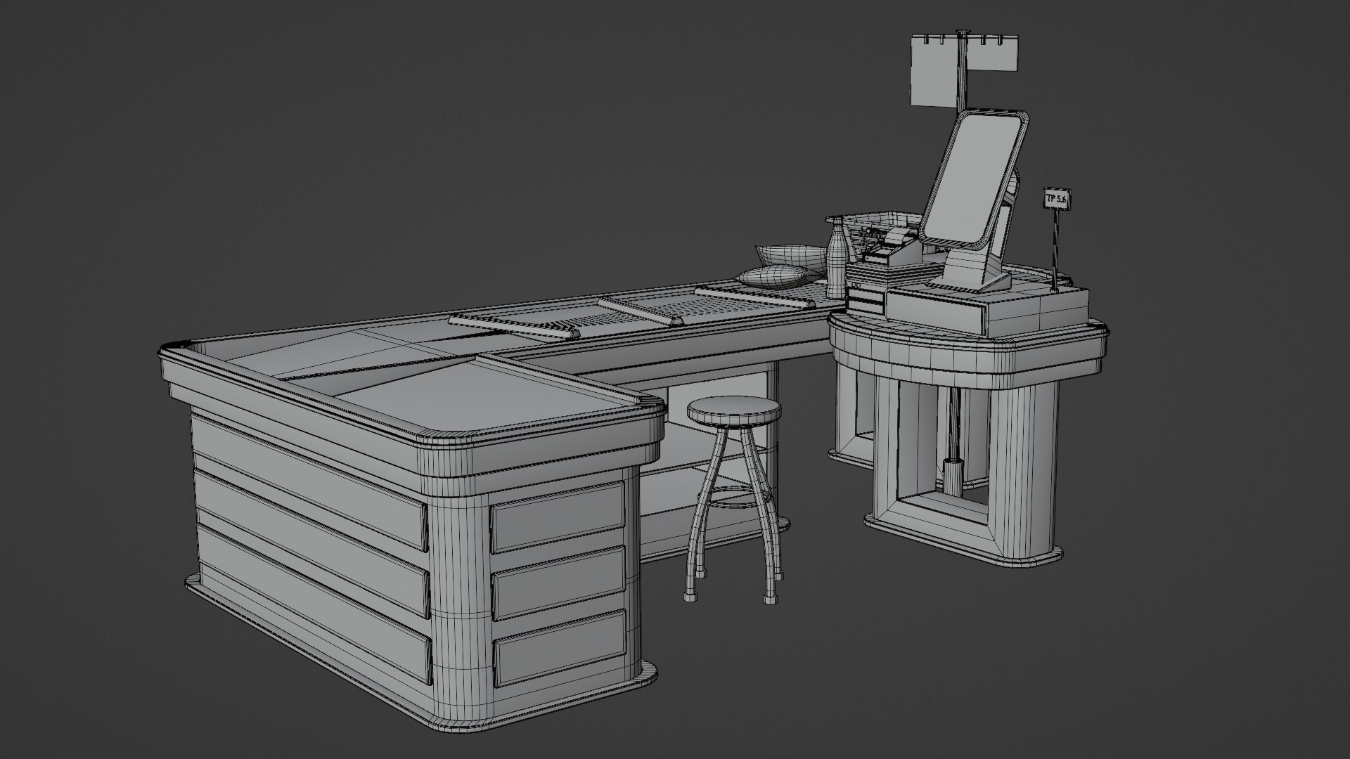 Cash Counter 3D - TurboSquid 2124485