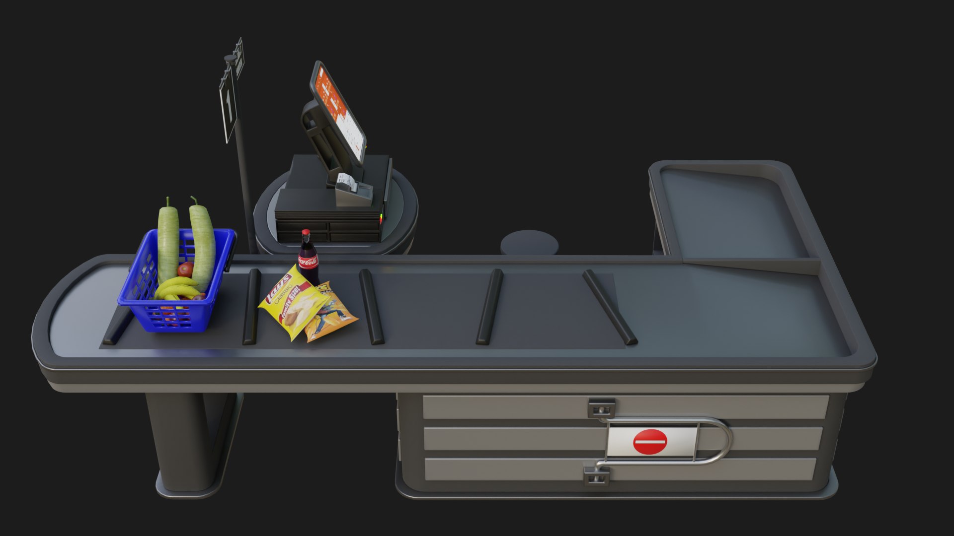 Cash Counter 3D - TurboSquid 2124485