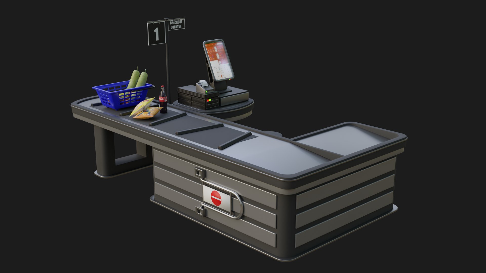 Cash Counter 3D - TurboSquid 2124485