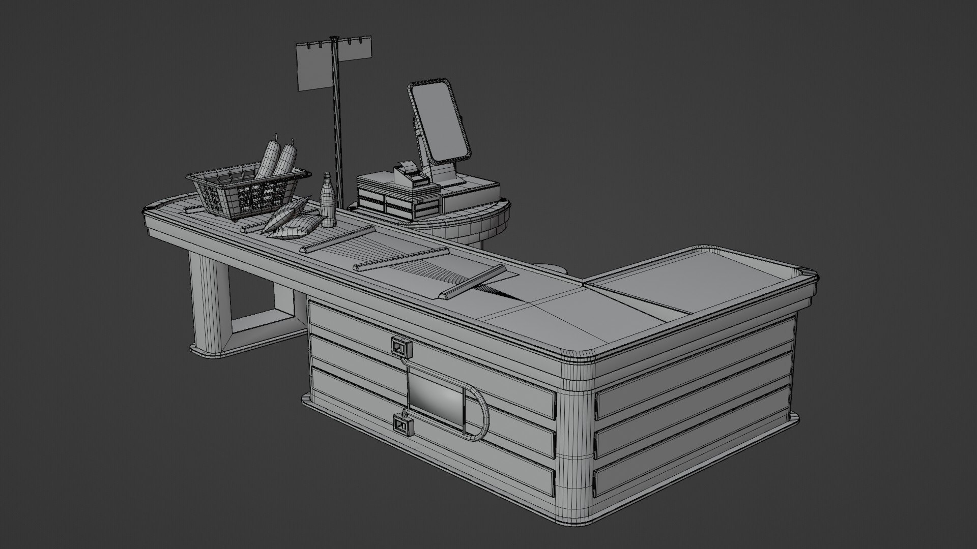 Cash Counter 3D - TurboSquid 2124485