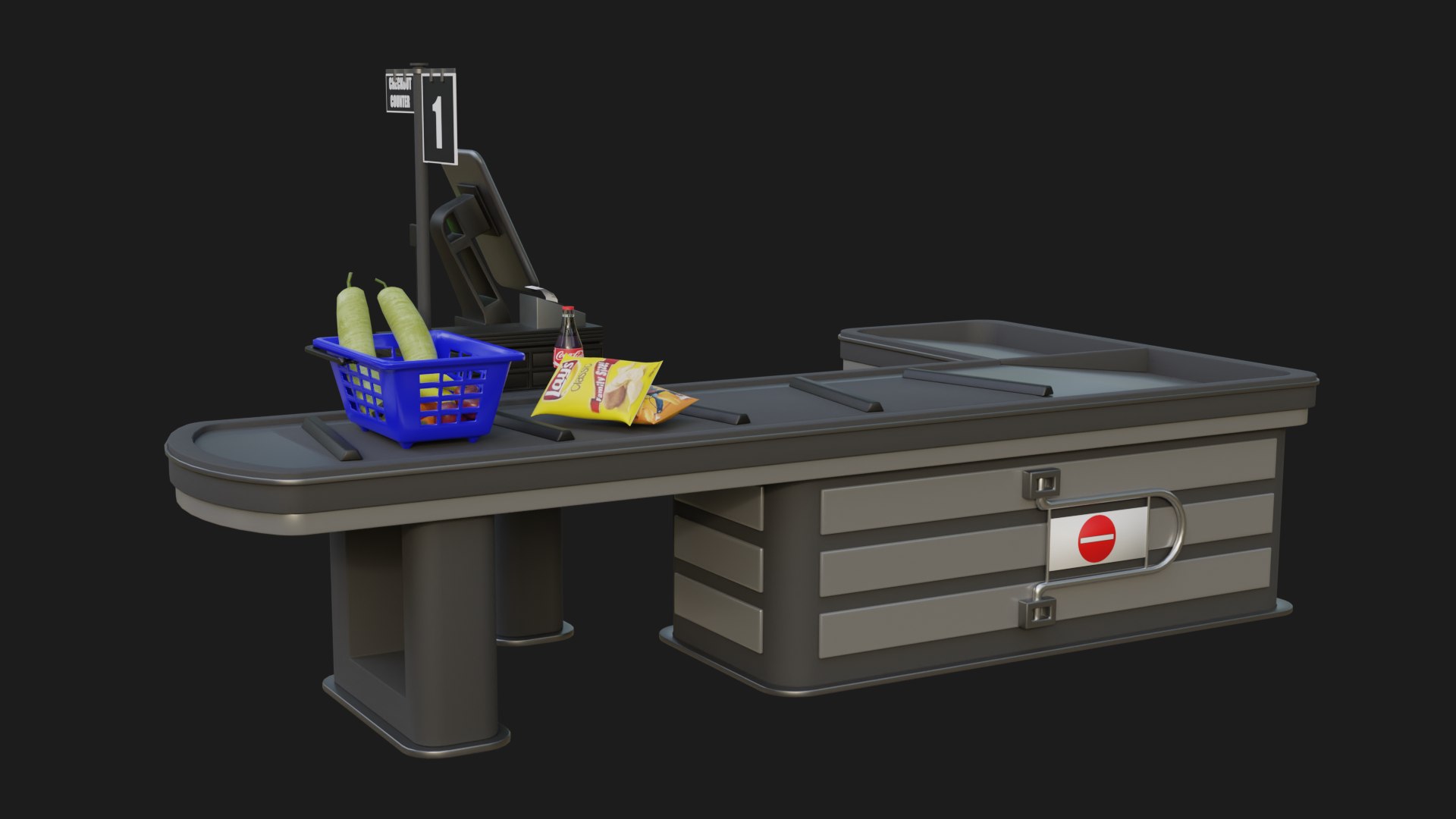 Cash Counter 3D - TurboSquid 2124485