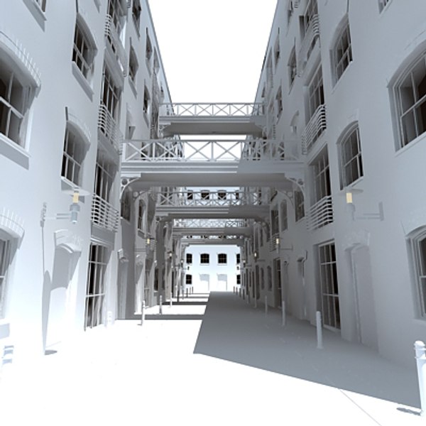 3d alley building