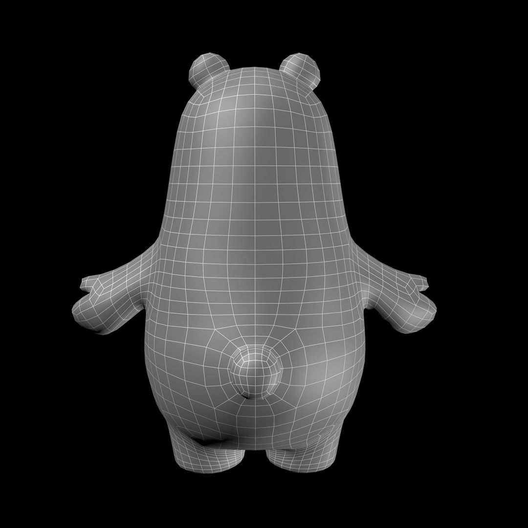 3d toon ice bear model