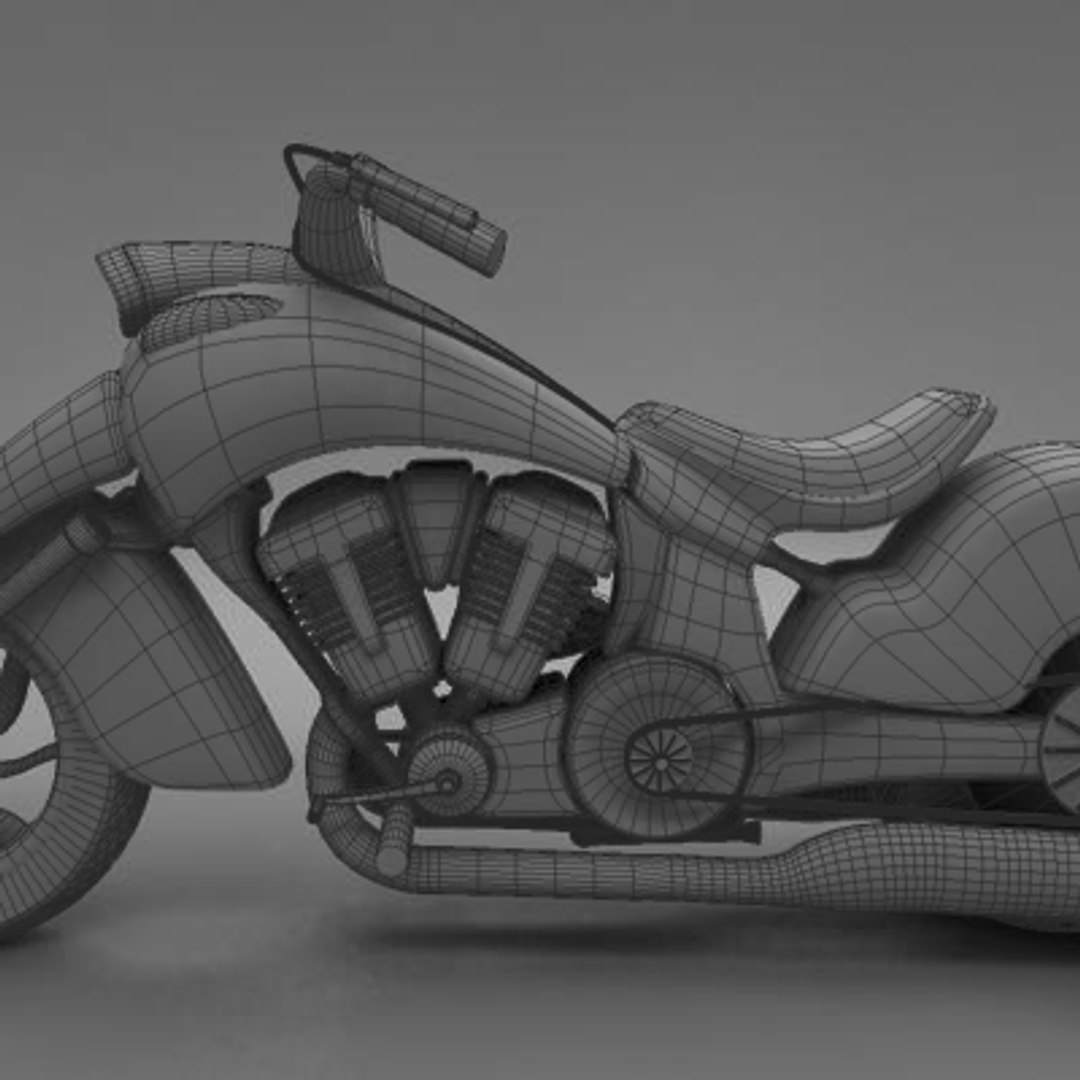 3d Chopper Bike Model