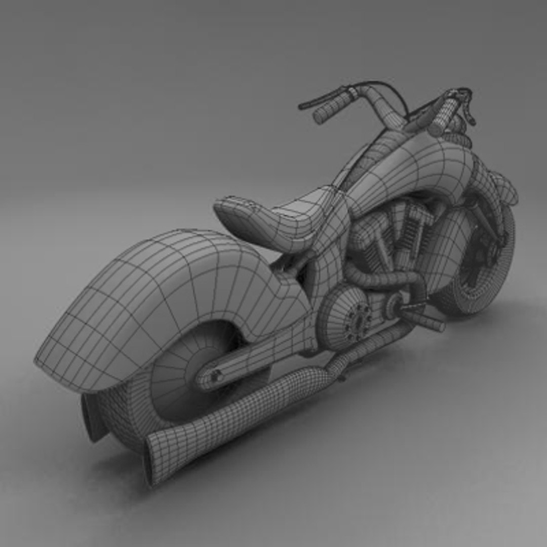 3d Chopper Bike Model