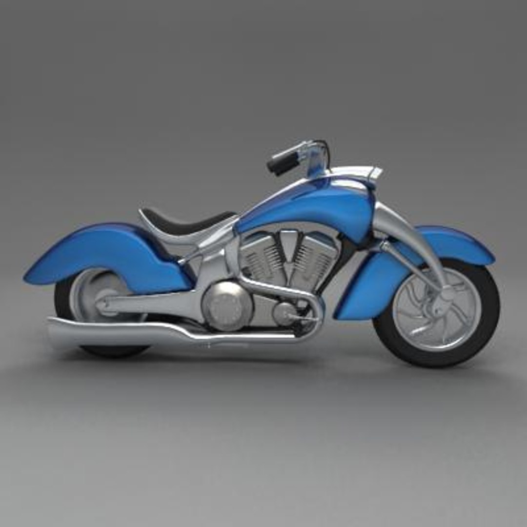 3d Chopper Bike Model