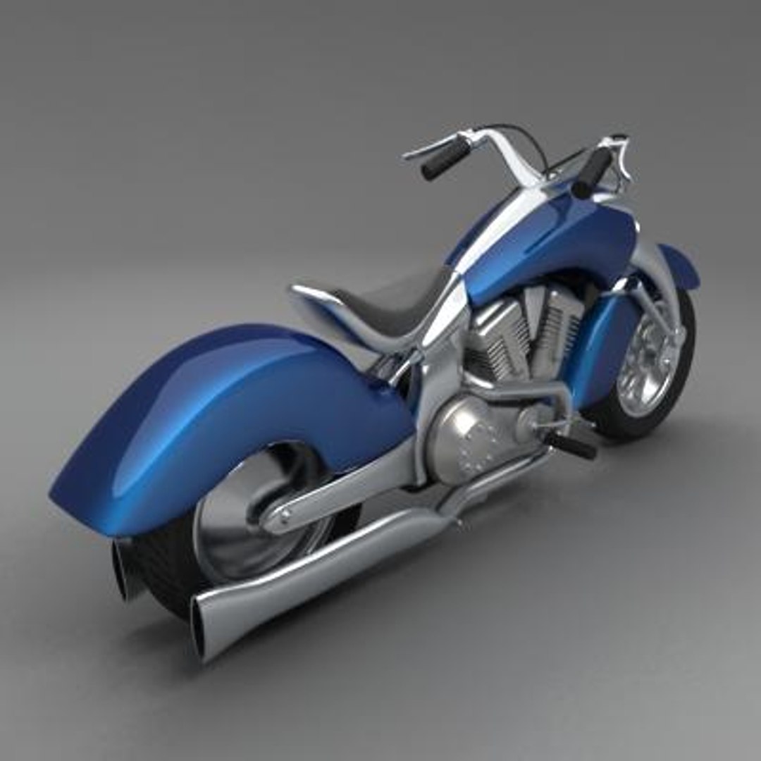 3d Chopper Bike Model