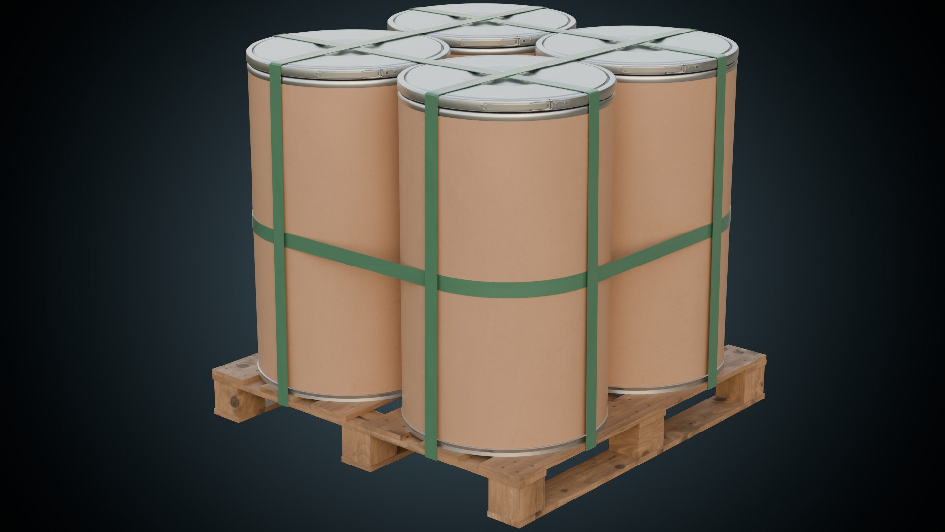 3D Cardboard Barrel And Pallet 1A - TurboSquid 2301179