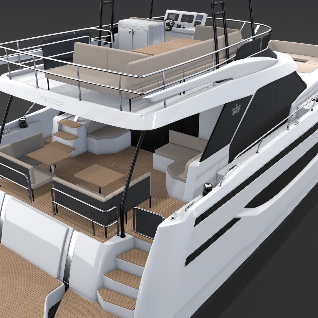 3D Model Prestige M48 Catamaran Powercat - TurboSquid 2020171