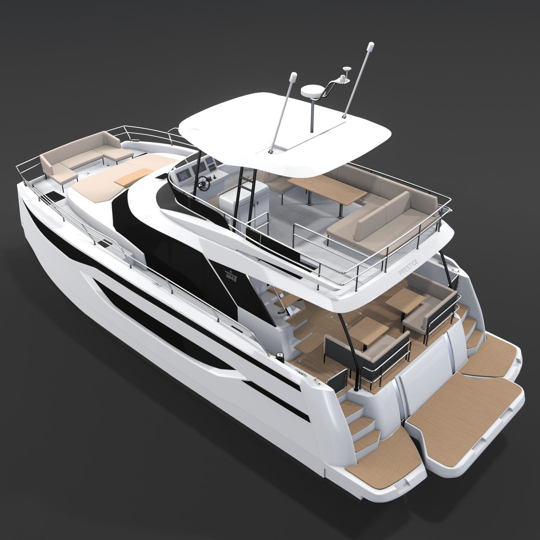 3D Model Prestige M48 Catamaran Powercat - TurboSquid 2020171