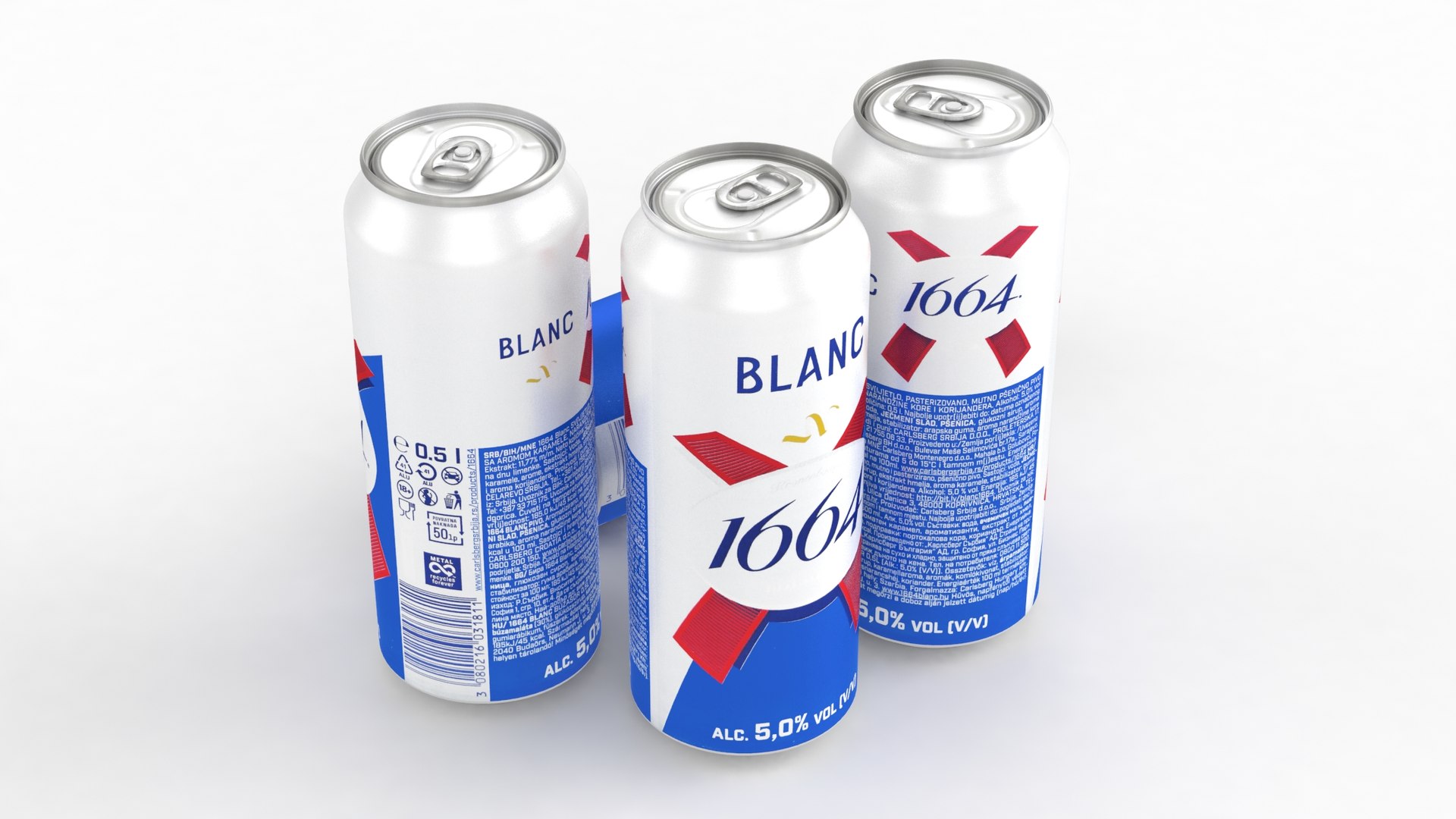 Beer Can Kronenbourg 1664 Blanc 500ml 2024 3D - TurboSquid 2276285