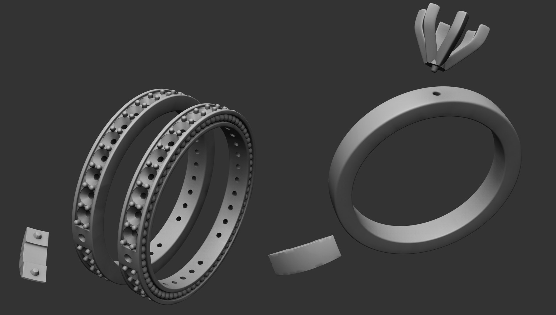 3D Jewellery Collapsible Ring Stones Model - TurboSquid 1469679