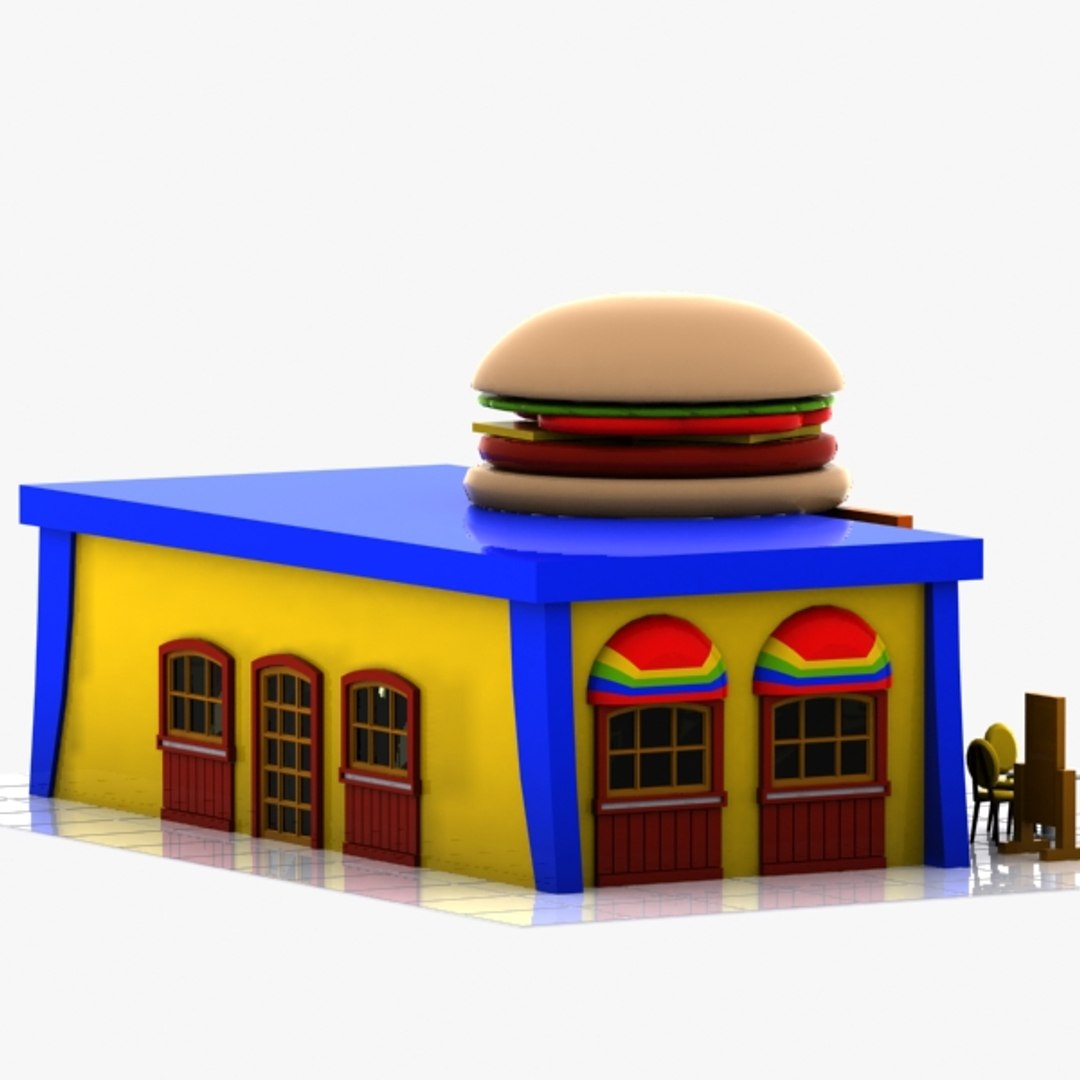 3dsmax Cartoon Burger Restaurant