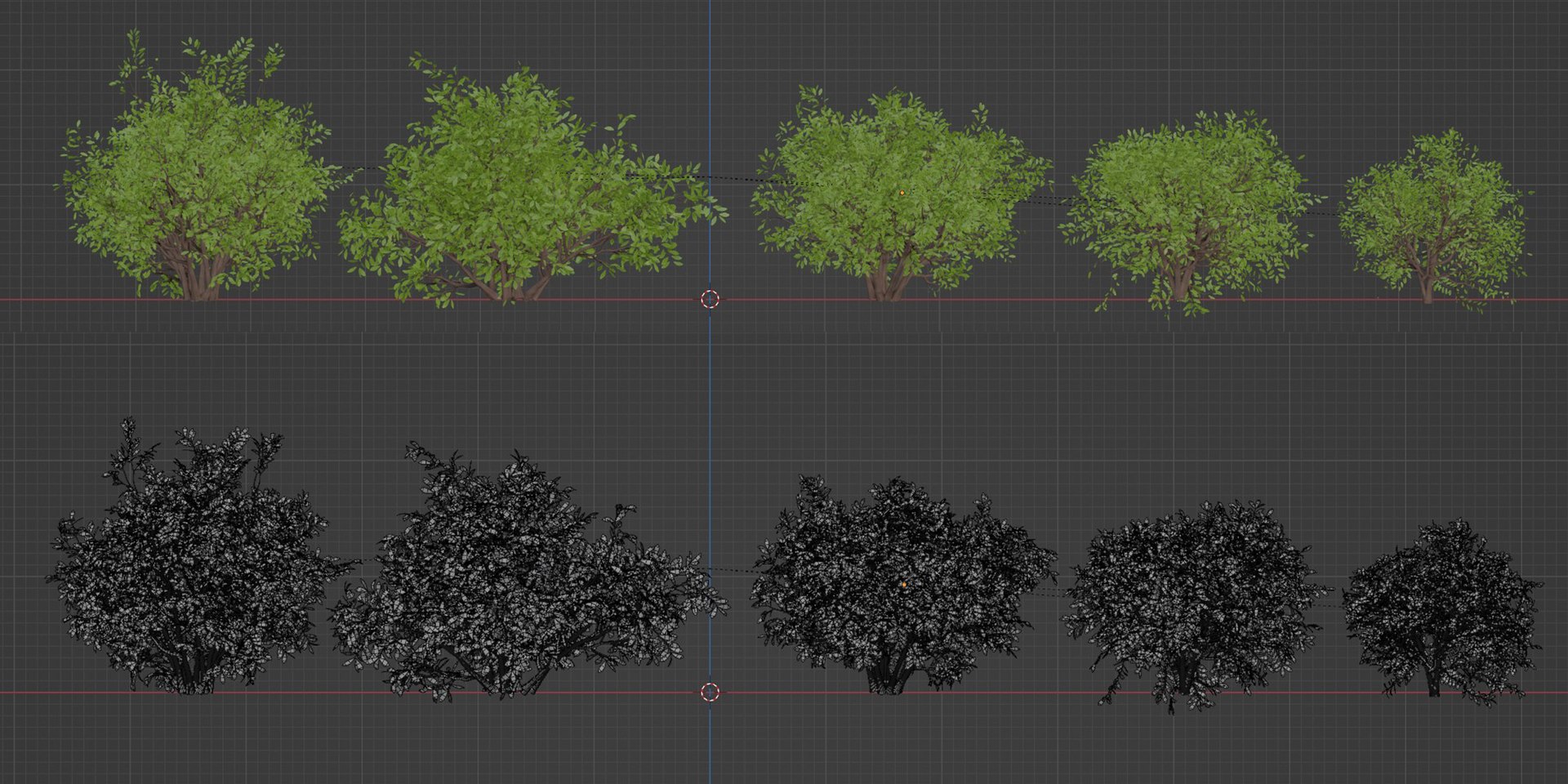 3D model Bushes collection vol 154-BlenderCycles - TurboSquid 2152408