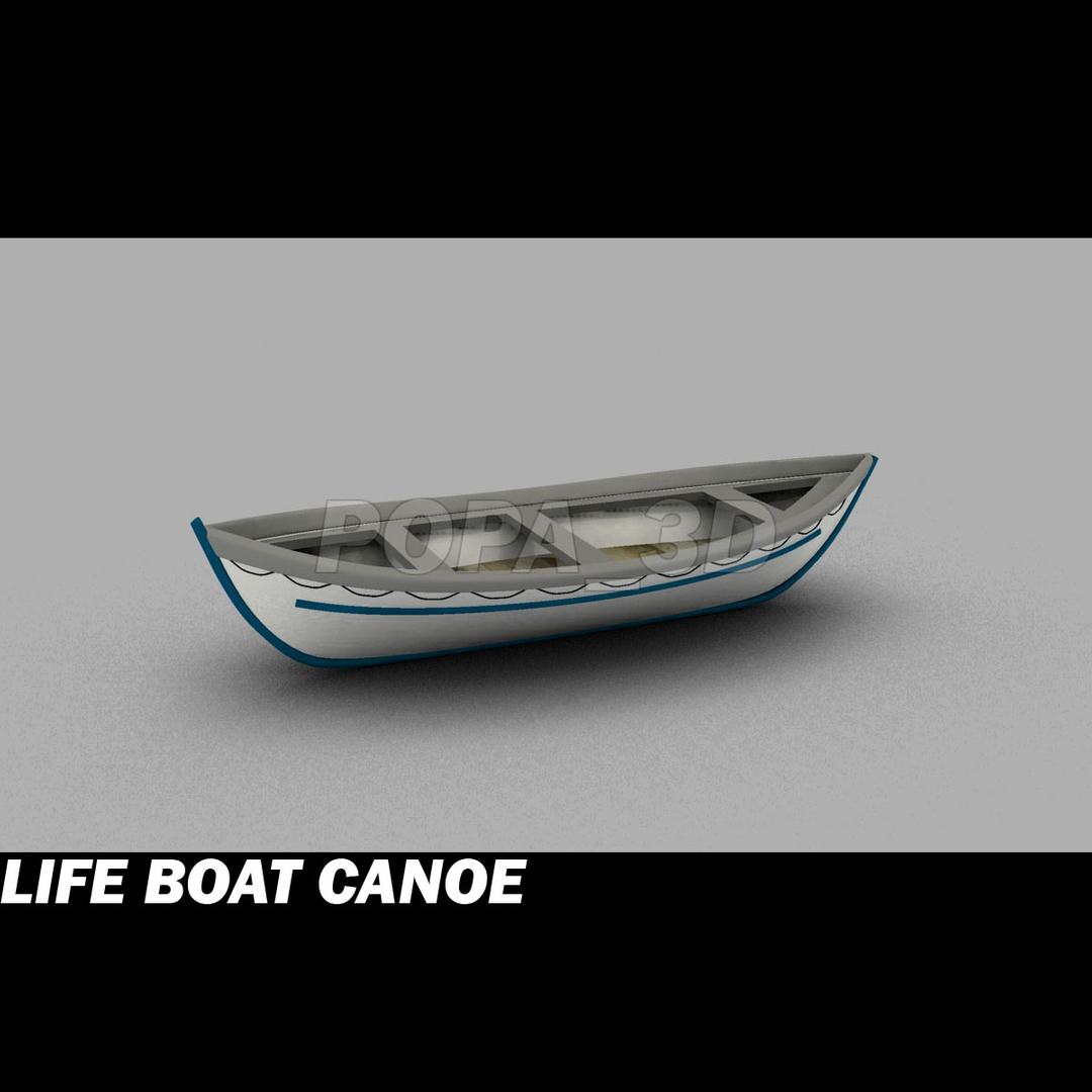 life boat canoe 3d model