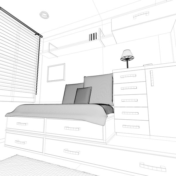 teen room teenage 3d model