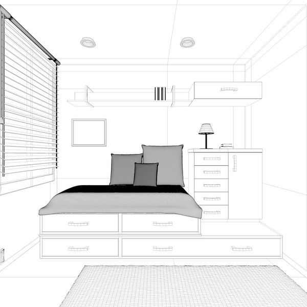 teen room teenage 3d model