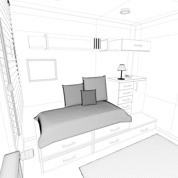 teen room teenage 3d model