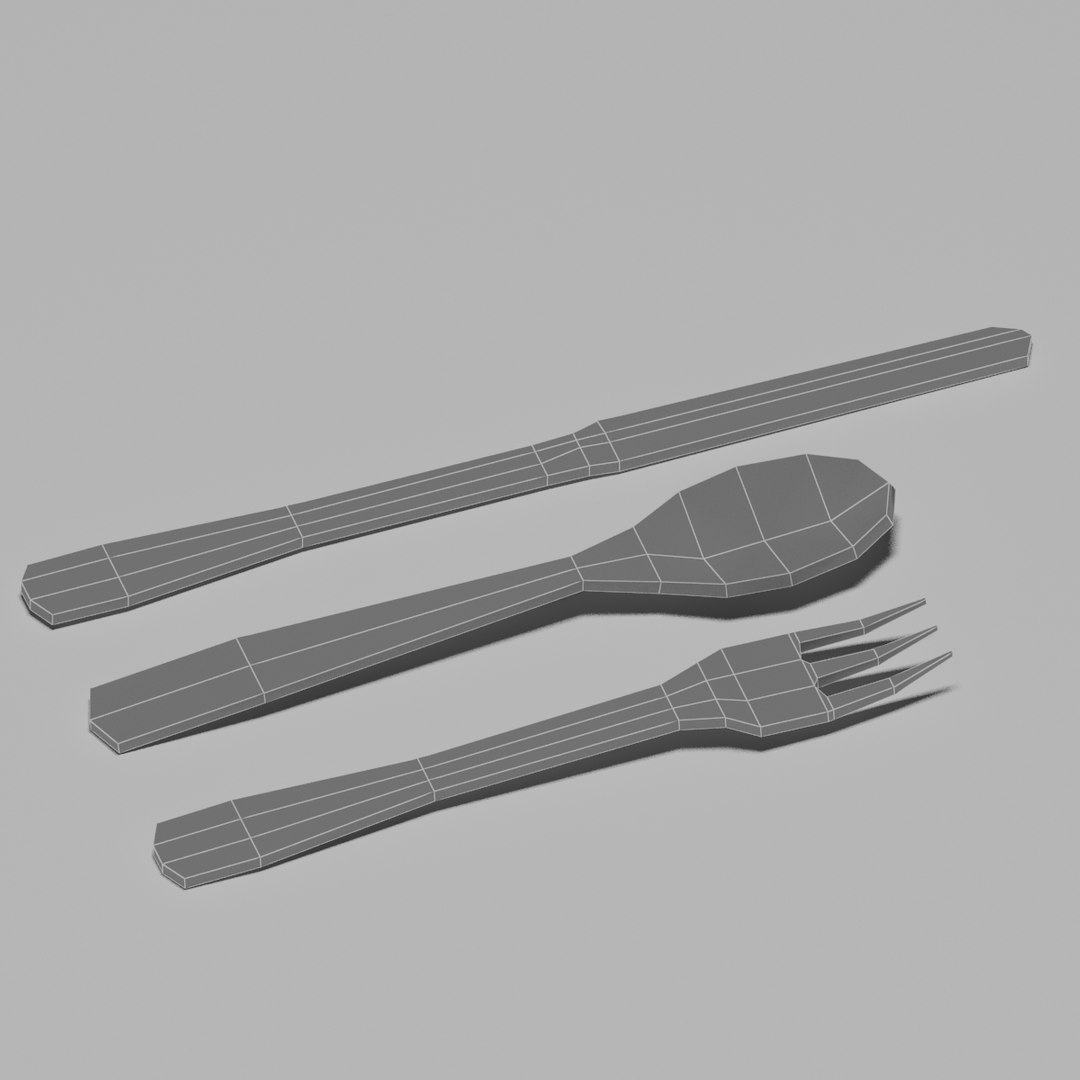 3d Model Utensils Spoon Knife