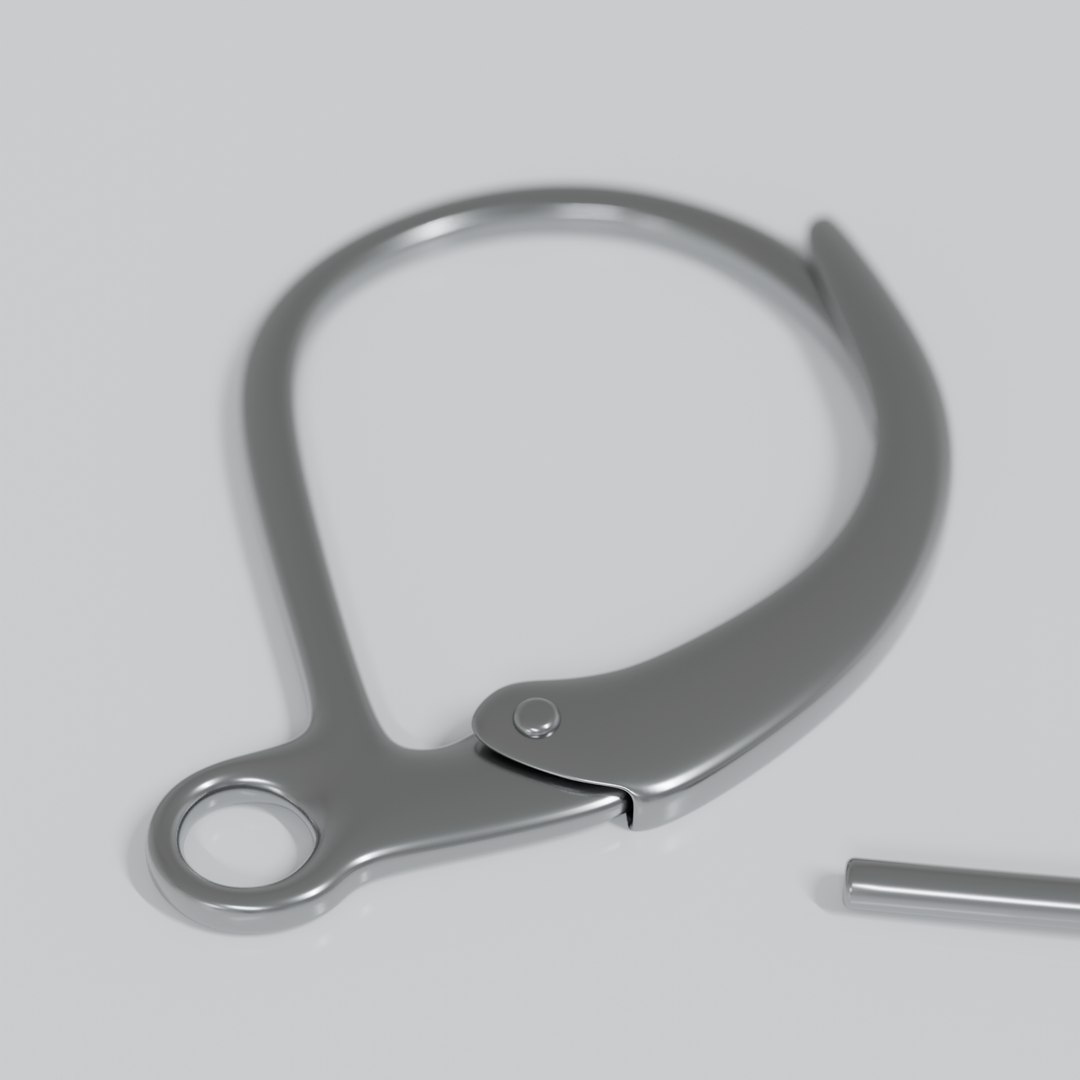 Earrings Hooks And Pins 3D Model - TurboSquid 2243807