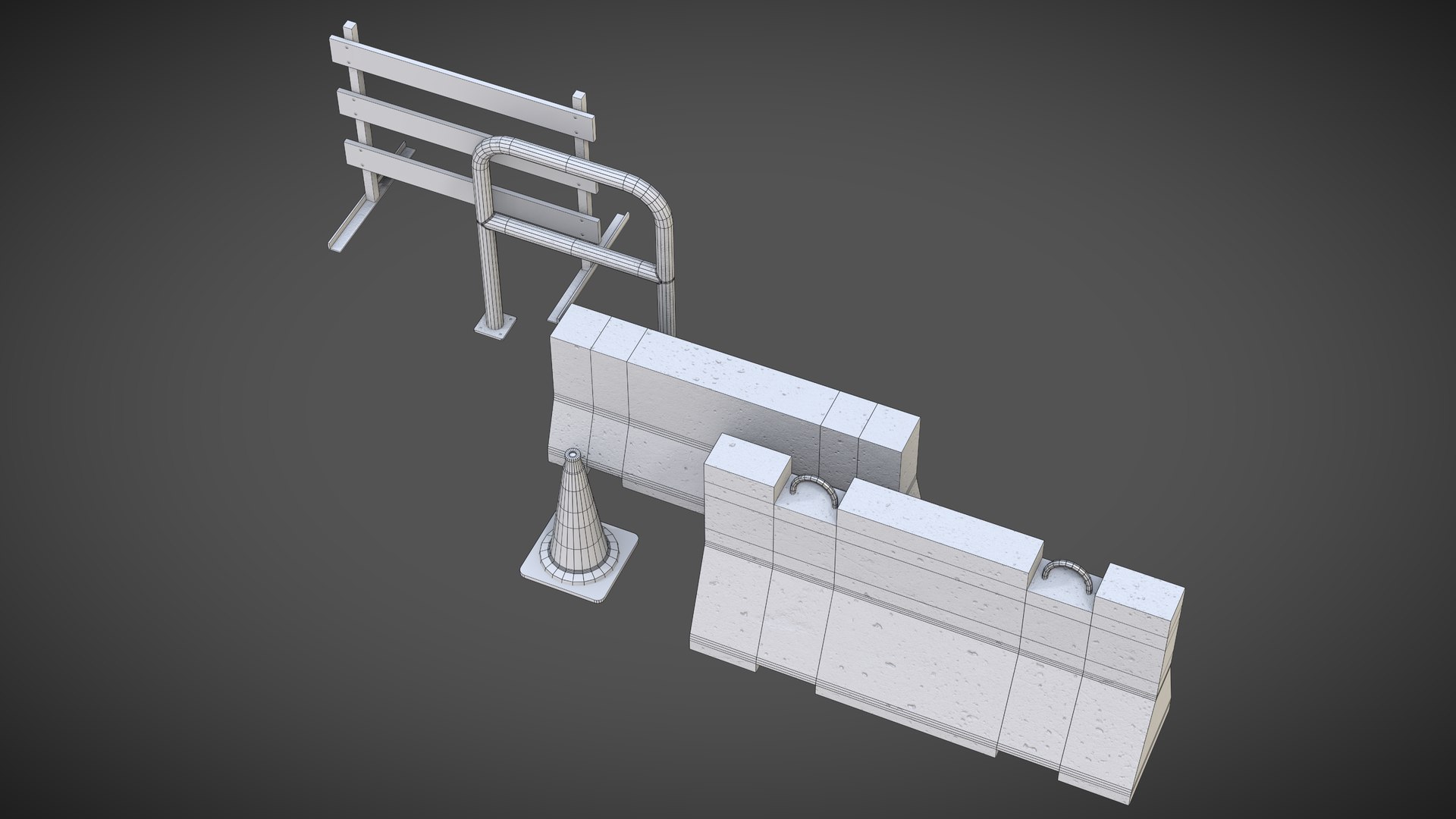 3D Street Barriers Model - TurboSquid 2374539
