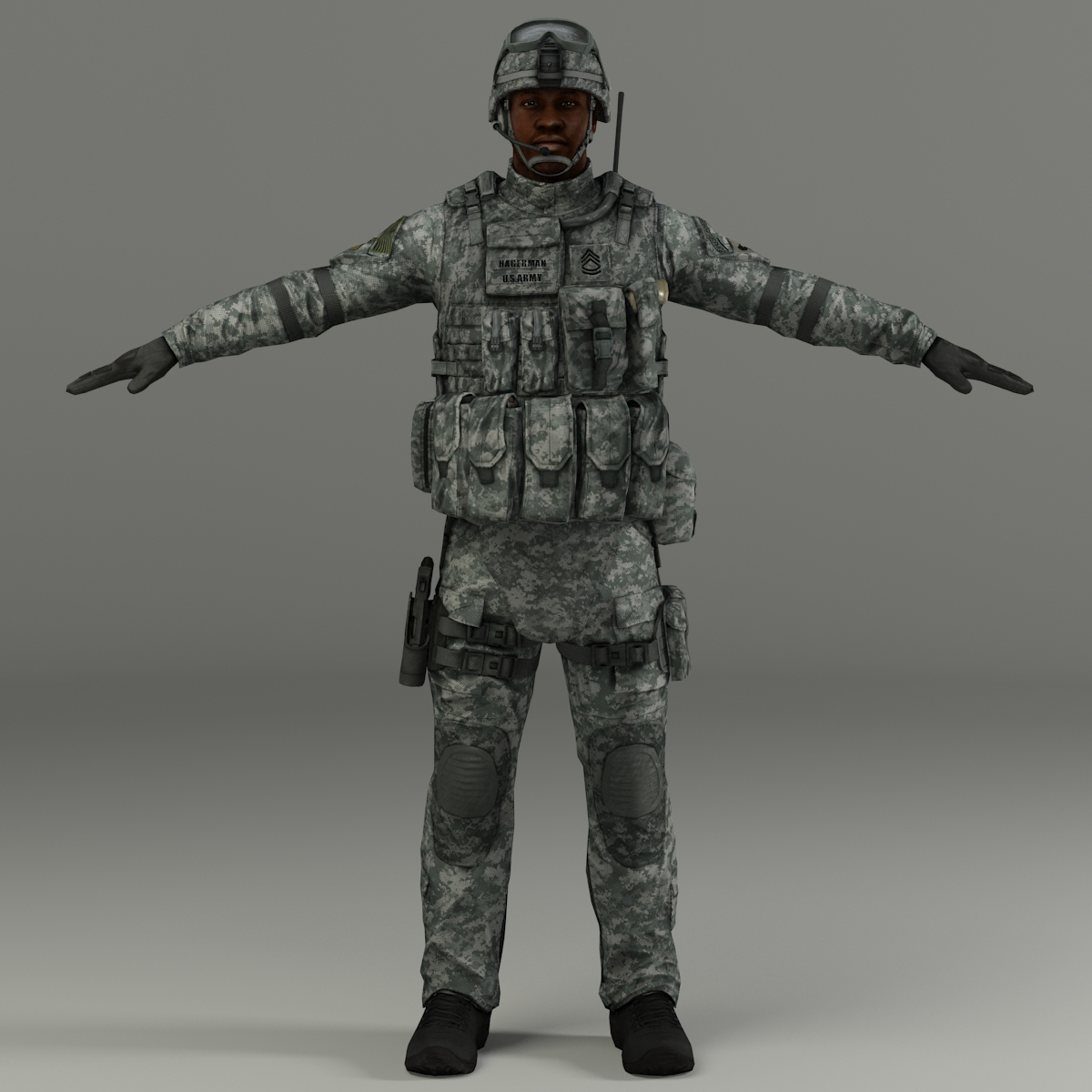 military male soldier 3d model