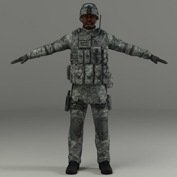 military male soldier 3d model