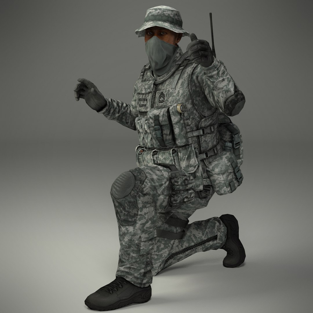 Military Male Soldier 3d Model