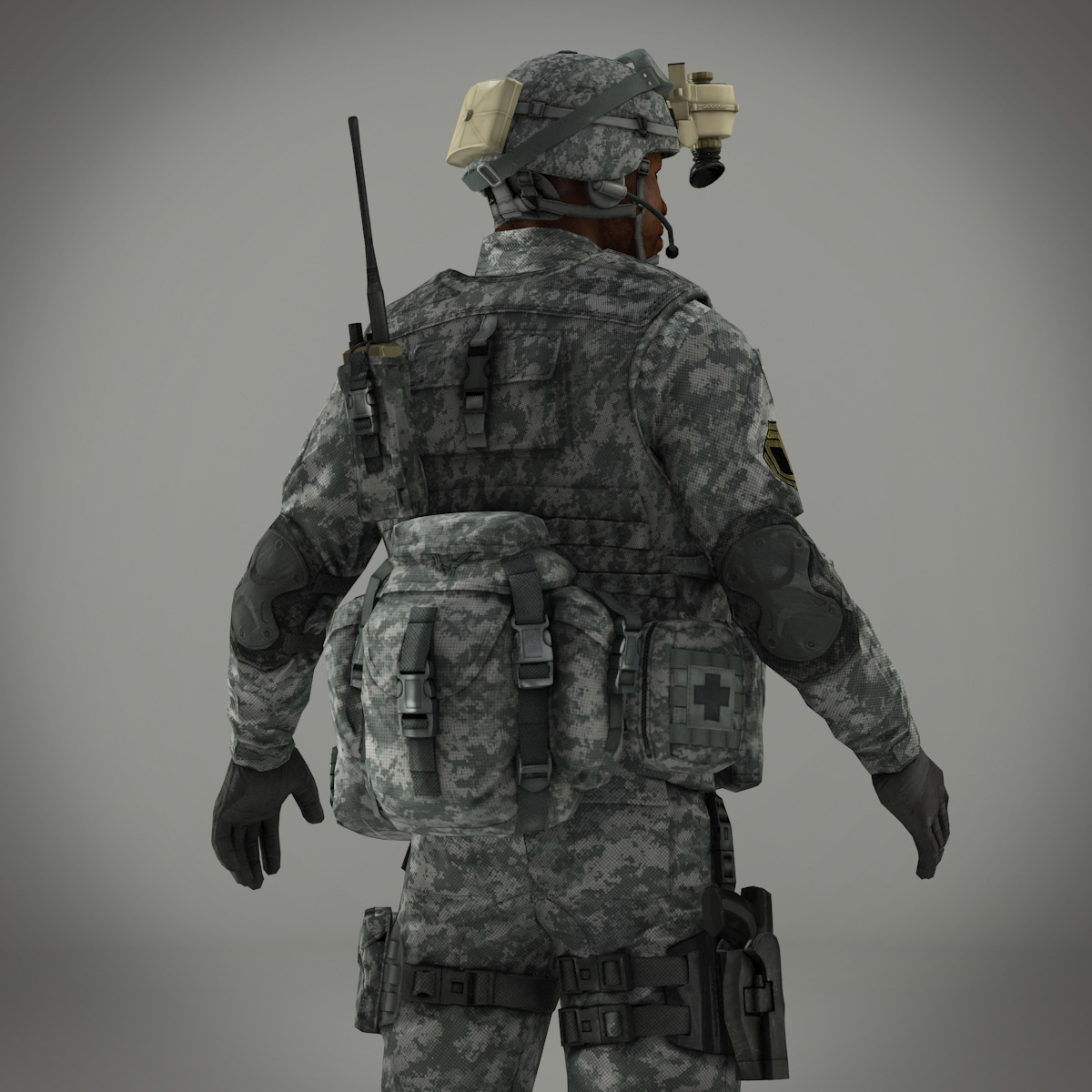 military male soldier 3d model