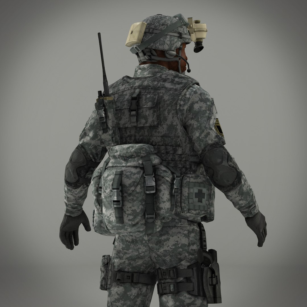 military male soldier 3d model