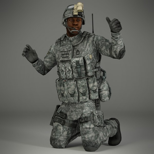 military male soldier 3d model