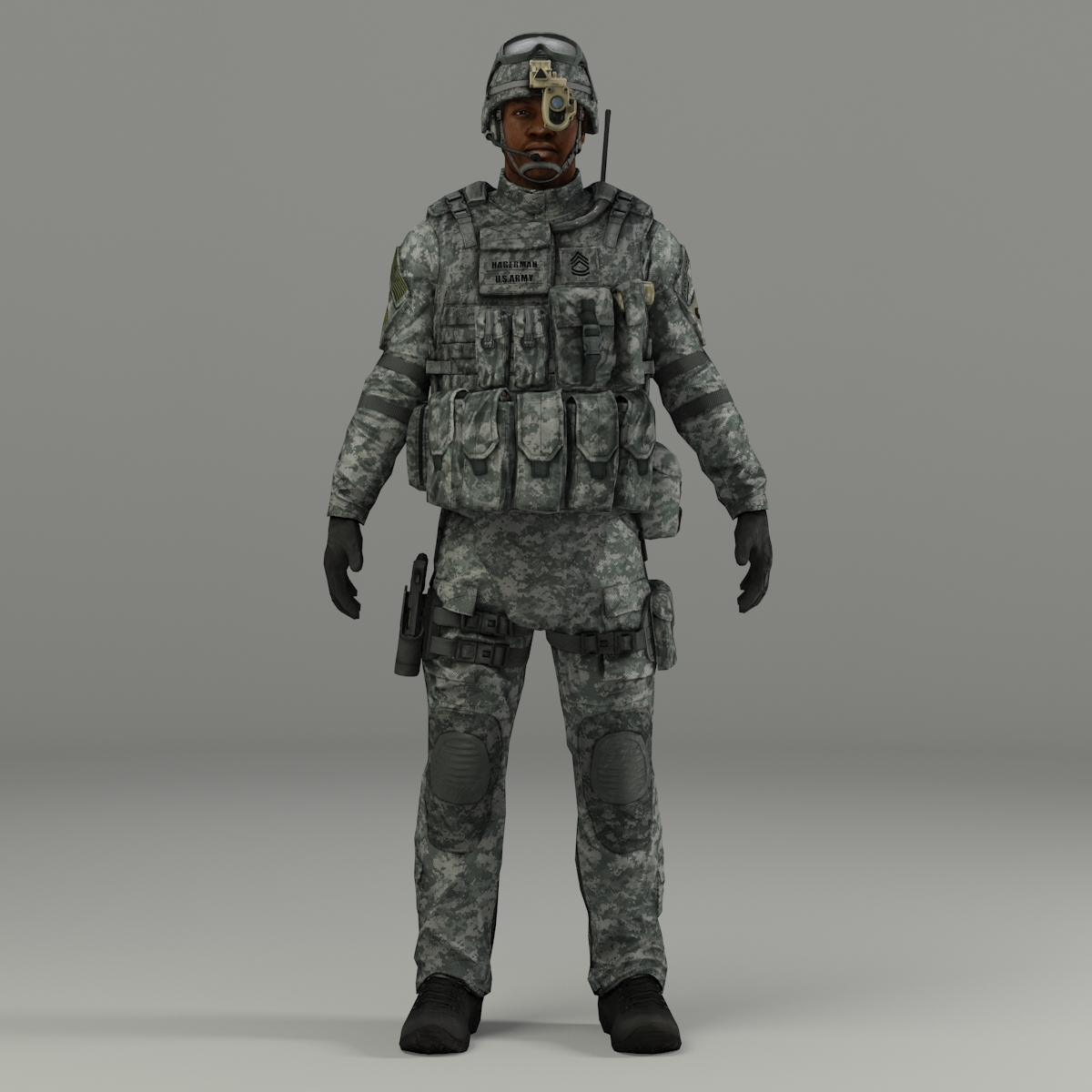 military male soldier 3d model