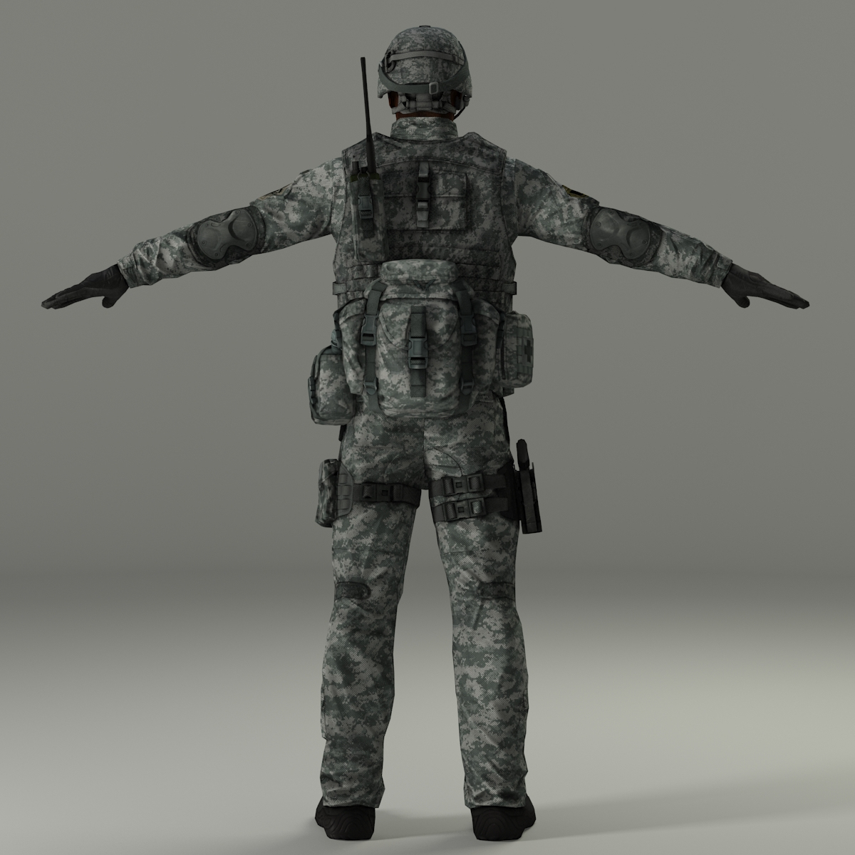 military male soldier 3d model