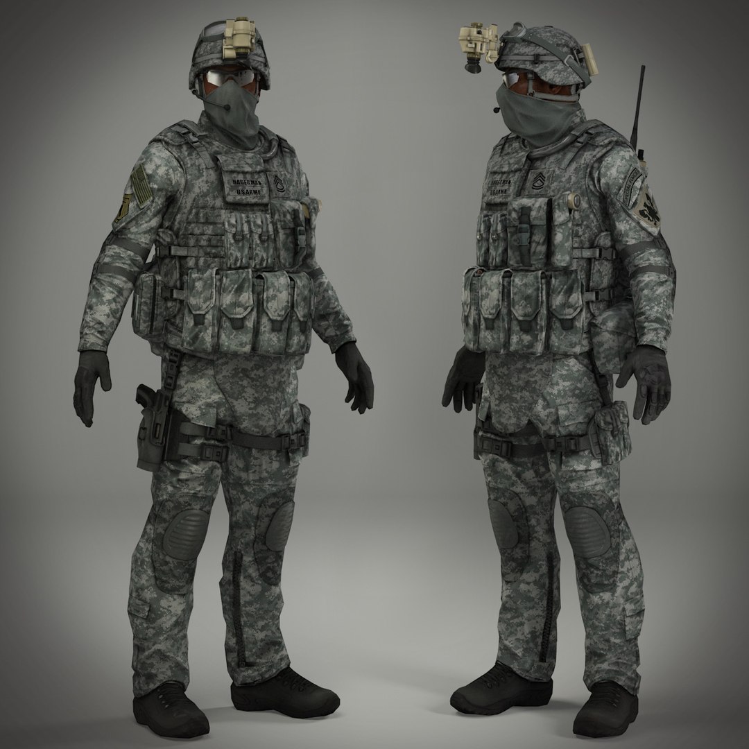 military male soldier 3d model