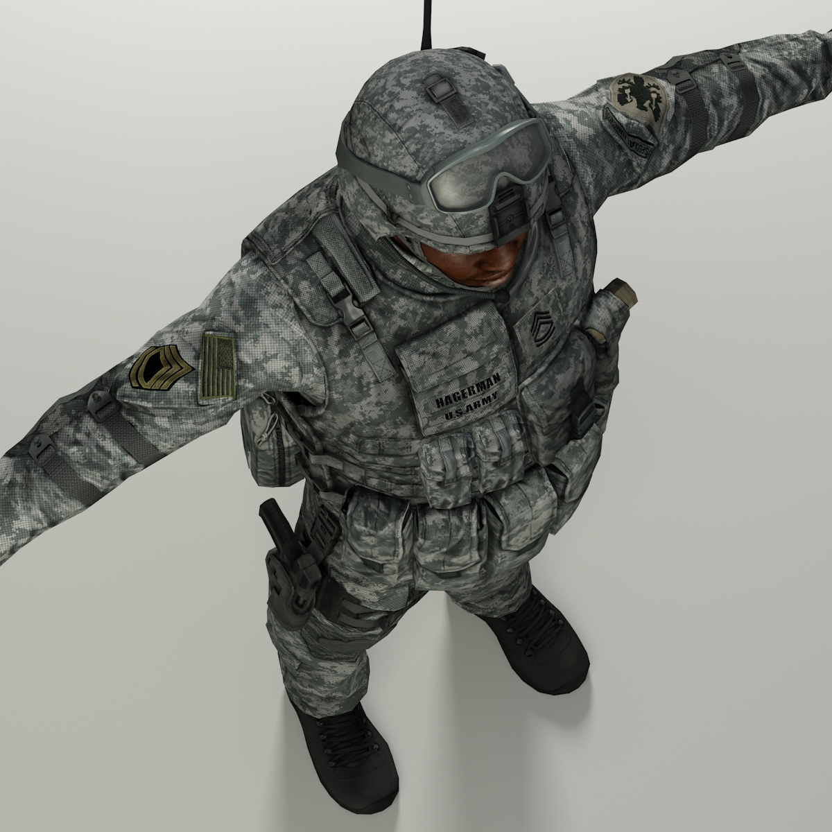 military male soldier 3d model