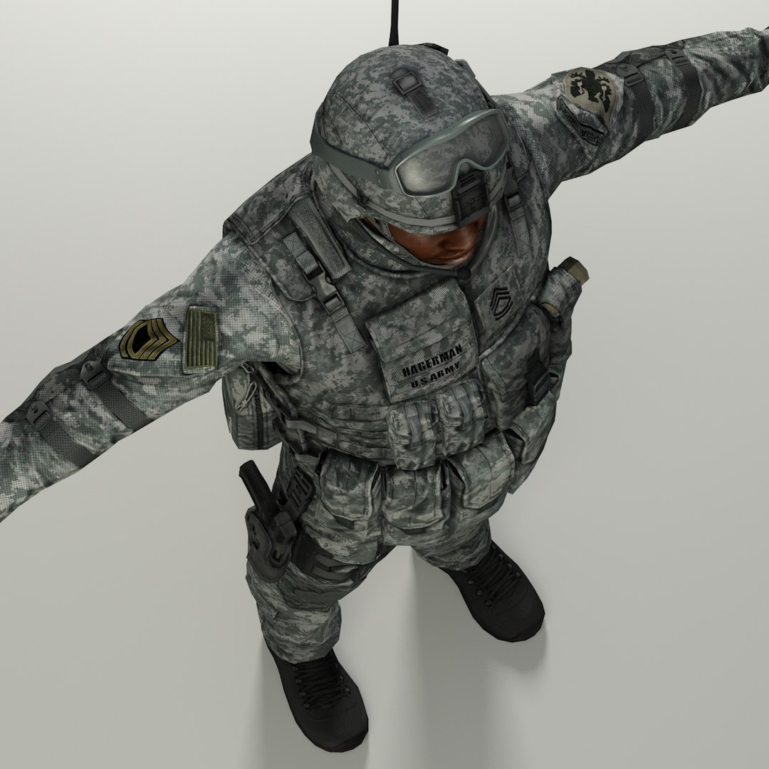 military male soldier 3d model