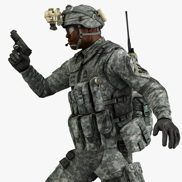 military male soldier 3d model