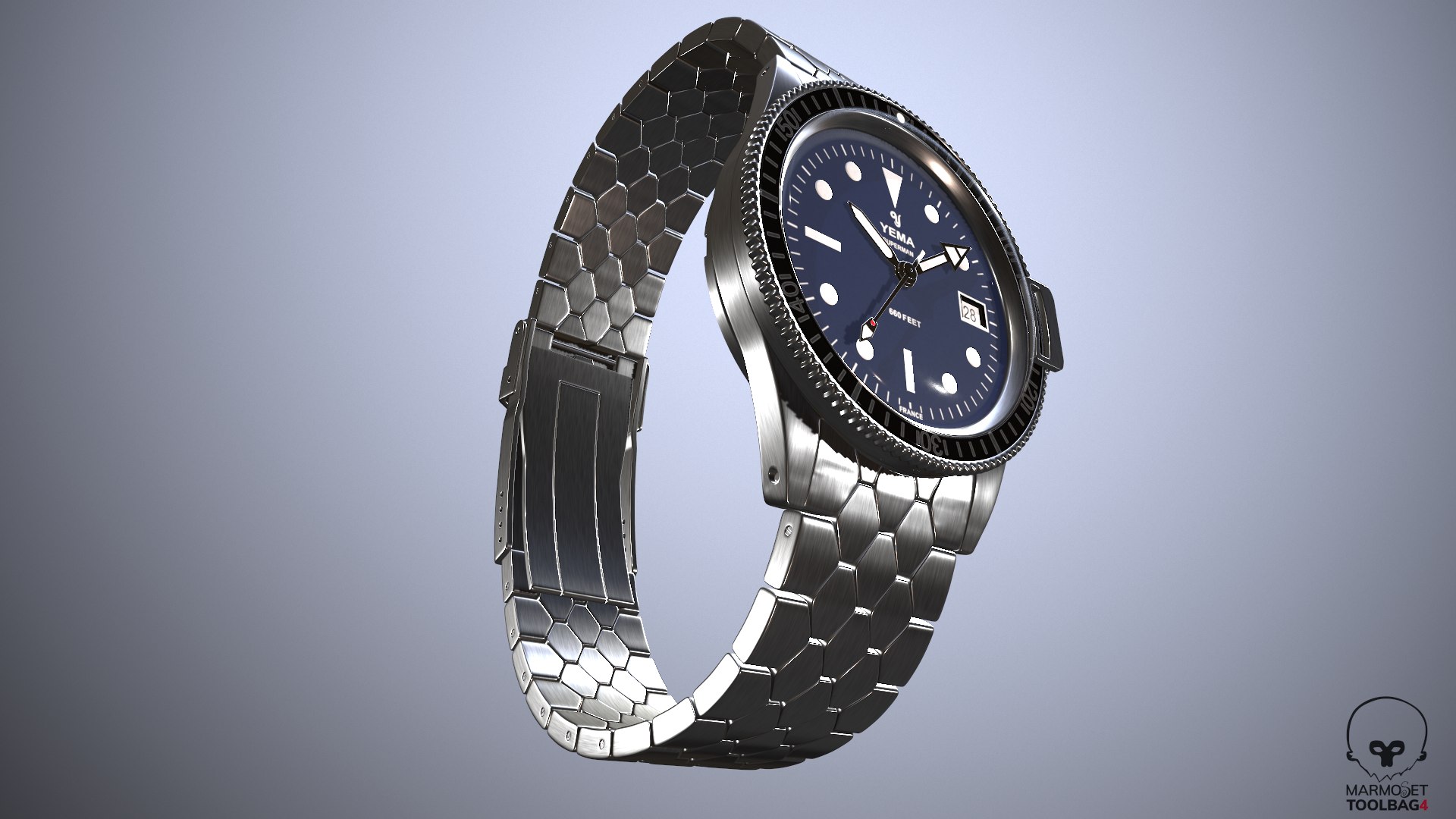 Yema Superman Dark Blue Watch Model - TurboSquid 1880847