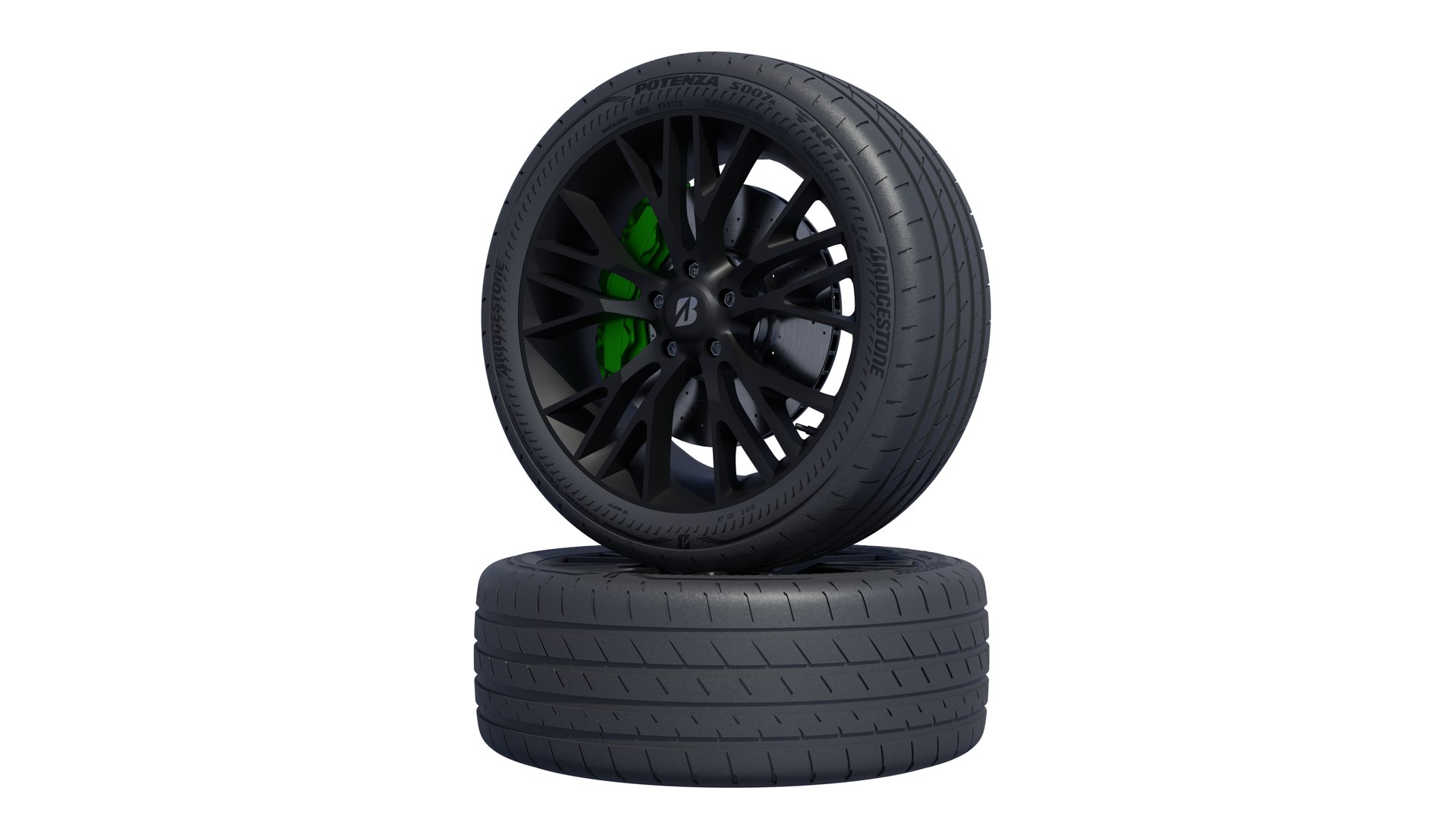 3D 3D 3d Wheel Model Of Bridgestone Potenza S007A RFT - TurboSquid 2141556