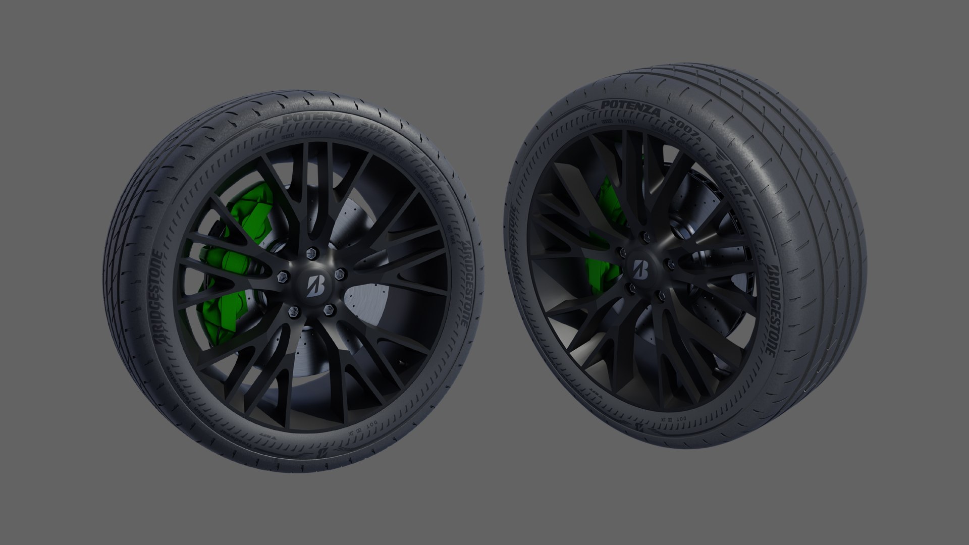 3D 3D 3d Wheel Model Of Bridgestone Potenza S007A RFT - TurboSquid 2141556
