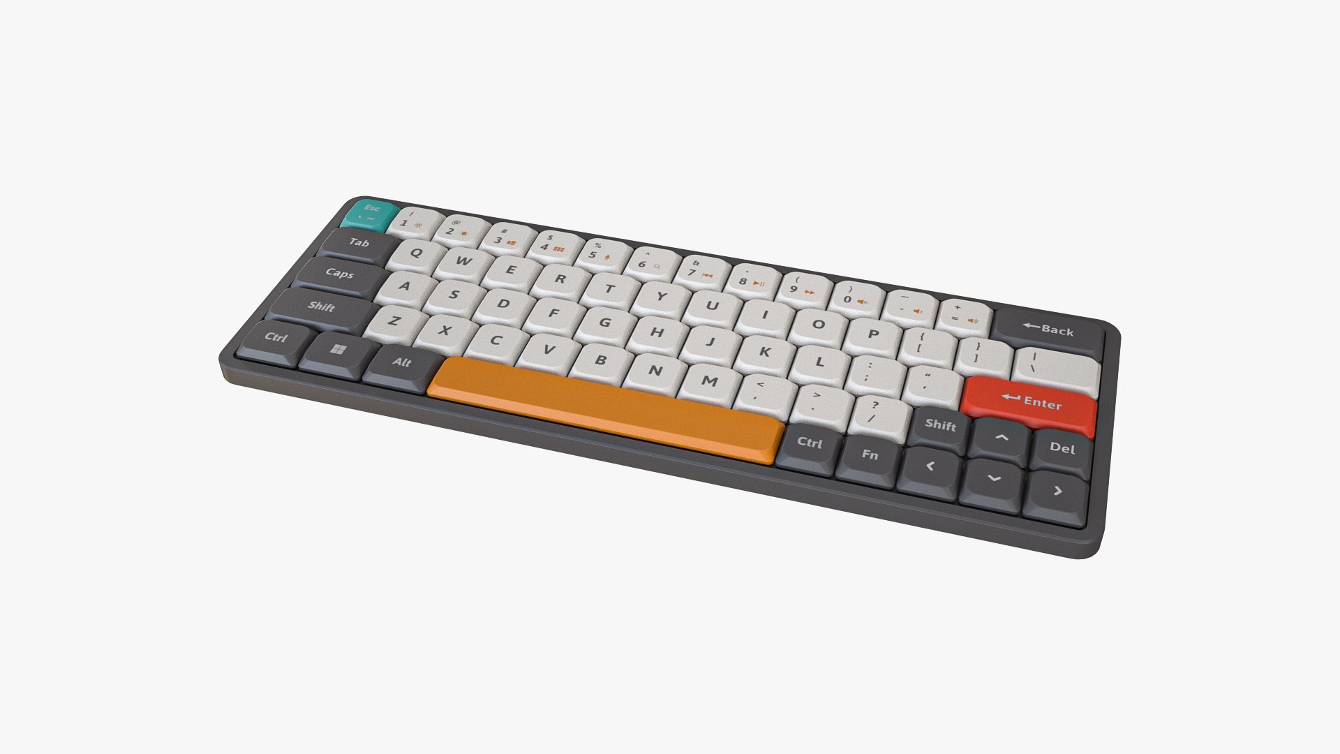 60-Percent Layout Keyboard Grey 3D model - TurboSquid 2074401