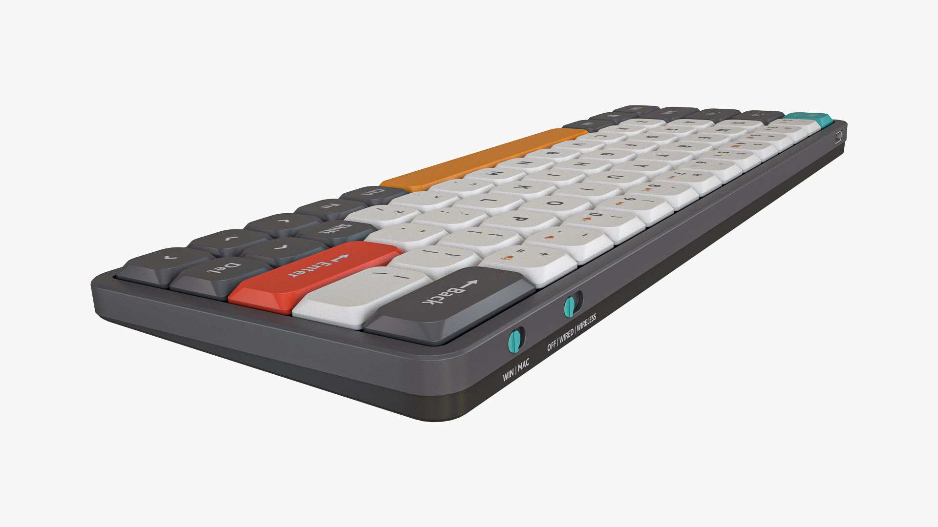 60-Percent Layout Keyboard Grey 3D model - TurboSquid 2074401