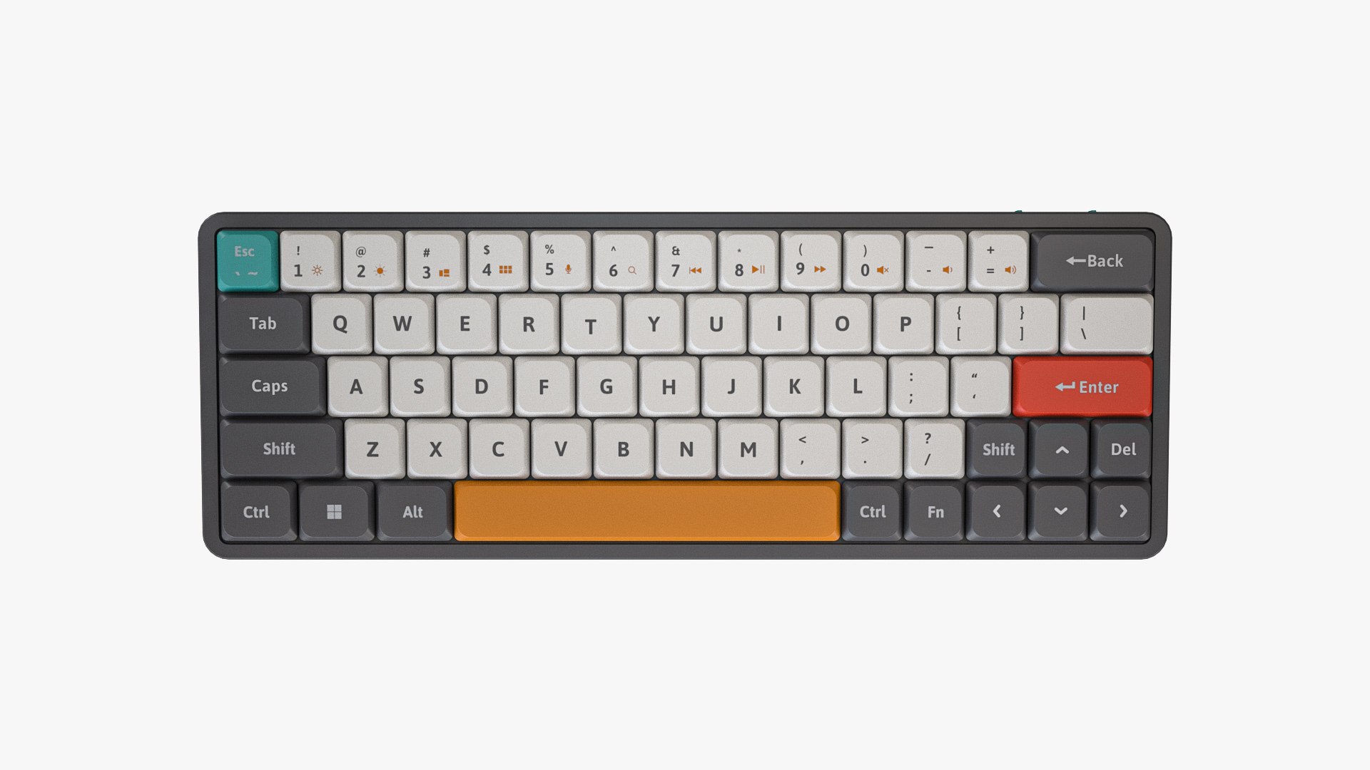 60-Percent Layout Keyboard Grey 3D model - TurboSquid 2074401