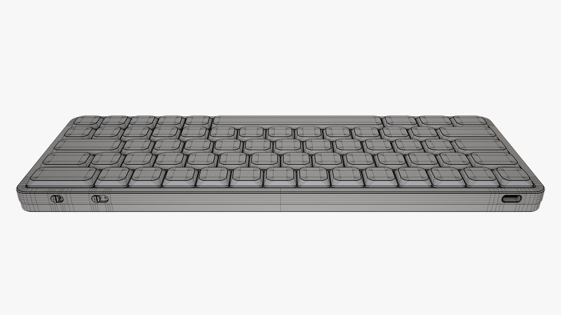 60-Percent Layout Keyboard Grey 3D model - TurboSquid 2074401