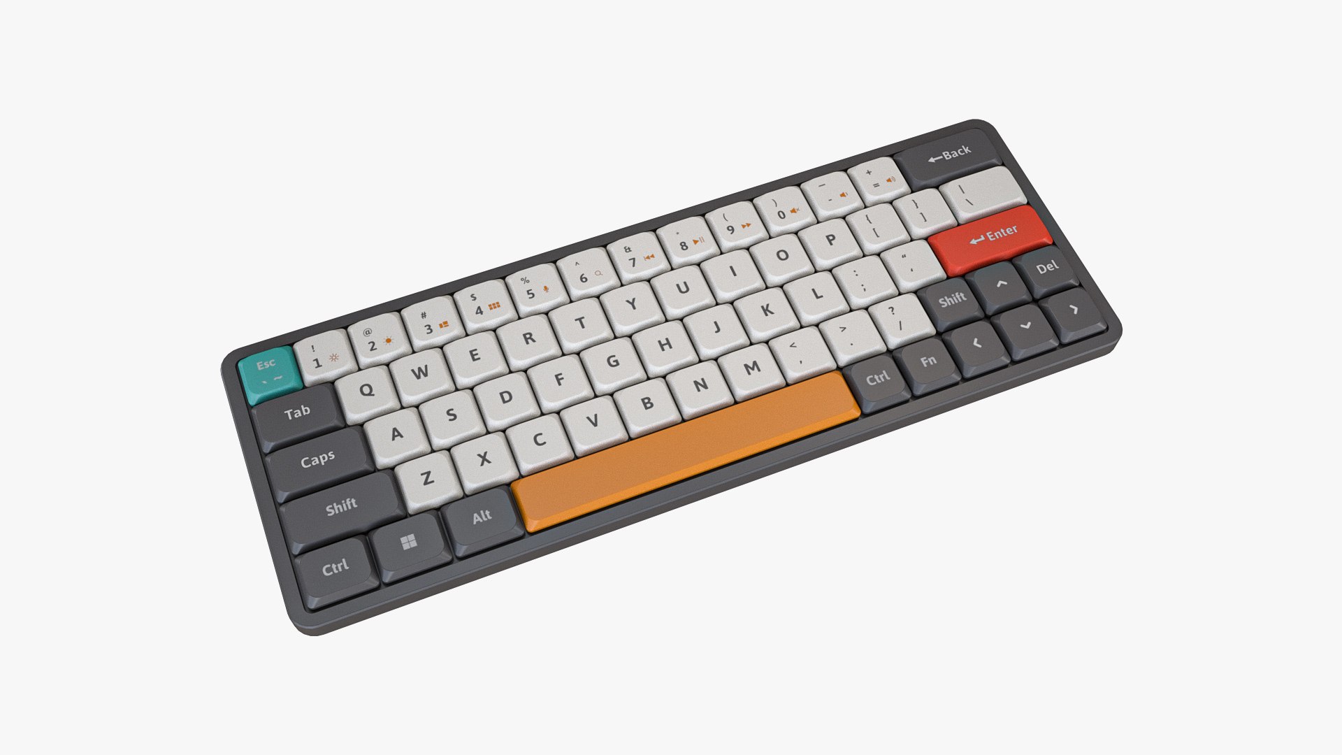 60-Percent Layout Keyboard Grey 3D model - TurboSquid 2074401