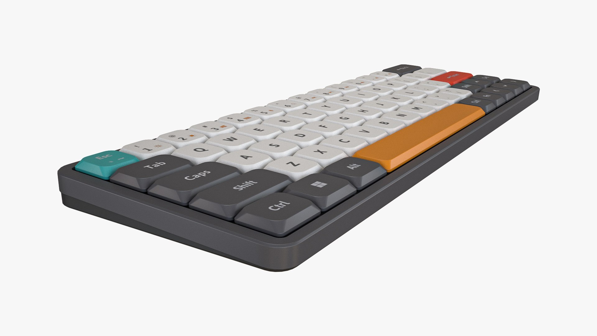 60-Percent Layout Keyboard Grey 3D model - TurboSquid 2074401